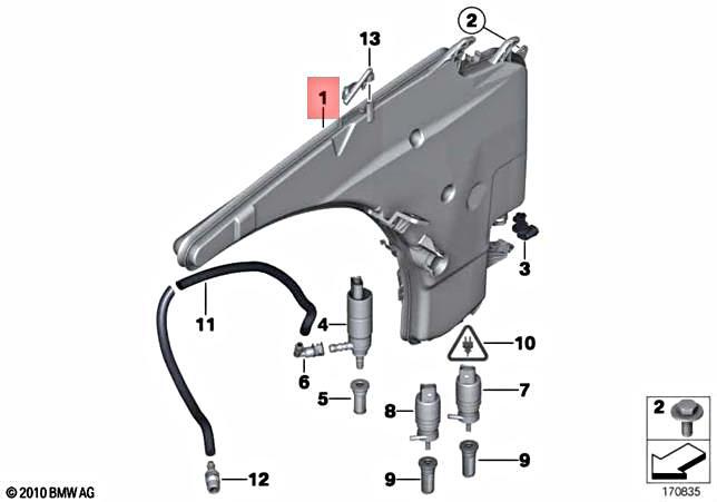 Genuine BMW E82 E88 E90 118d 118i Windshield Cleaning Container ...