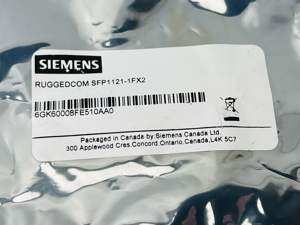 NEW SIEMENS 6GK6000-8FE51-0AA0 / 6GK60008FE510AA0 RUGGEDCOM SFP1121 ...