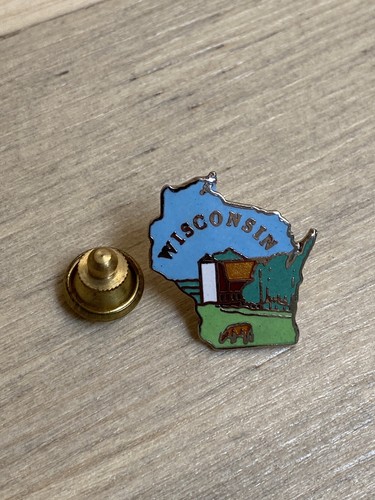 WISCONSIN State Vintage Cloisonne Enamel Pin by MAFCO | eBay
