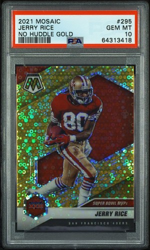 2021 Panini Mosaic - Super Bowl MVPs - Jerry Rice Gold No Huddle PSA 10 ...
