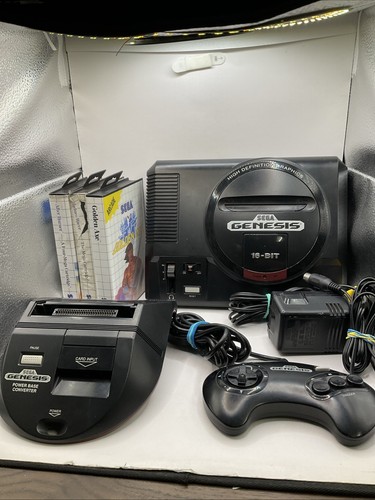 Sega Genesis Model 1 Bundle - Power Base Converter - Master System ...