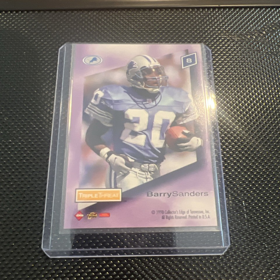 BARRY SANDERS 1998 COLLECTOR'S EDGE RED TRIPLE THREAT T3 CARD #8 -LIONS ...