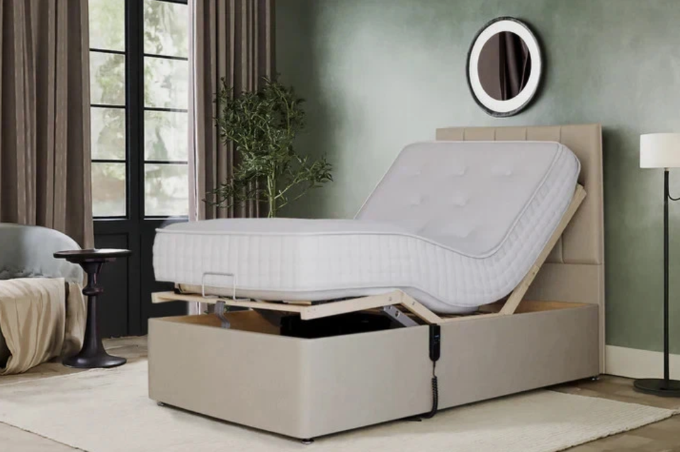 Restwell Panel Design Electric Adjustable Bed with Mattress & Headboard ...
