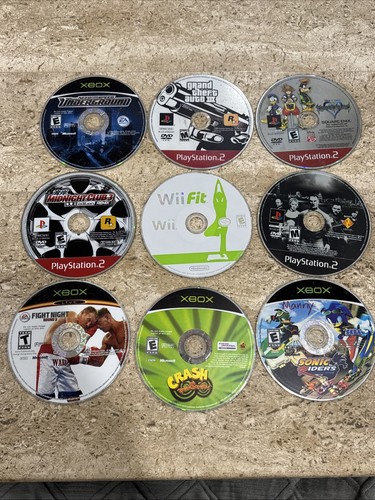Loose Disc Only LOT PS2 Wii Xbox Video Game 9 Games Untested Scratched ...