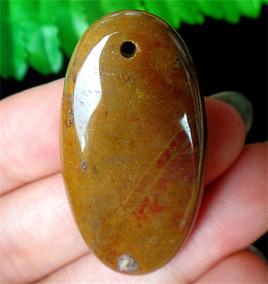 41x22x6mm Natural Tiger Stripes Red Jasper Reiki Oval Pendant Bead ...