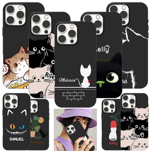 Customized Phone Case For iPhone 13 14 15 16 Pro Max 16e Lovely Cats ...