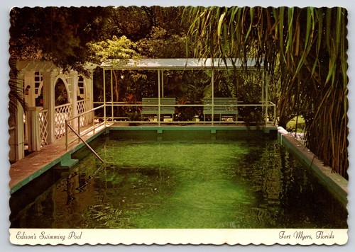 Edison's Swimming Pool Built Portland Cement Ft Myer FL Postcard UNP ...