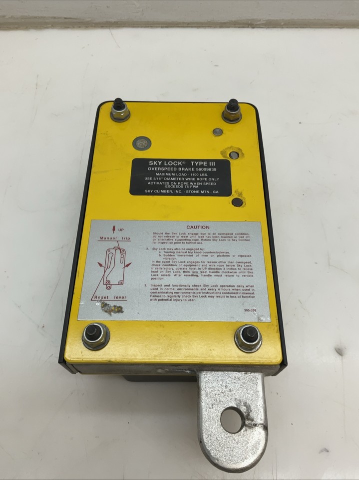 Sky Lock Type 3 Gear Speed Brake Sky Climber Overspeed 56009839 Unused ...
