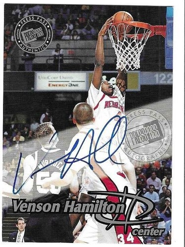 Venson Hamilton 1999 PRESS PASS BASKETBALL AUTHENTICS ROOKIE AUTOGRAPH ...