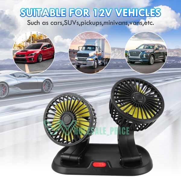 Electric Auto Car Van Cooling Fan Dashboard Air Con Cooler 1/2 Head ...