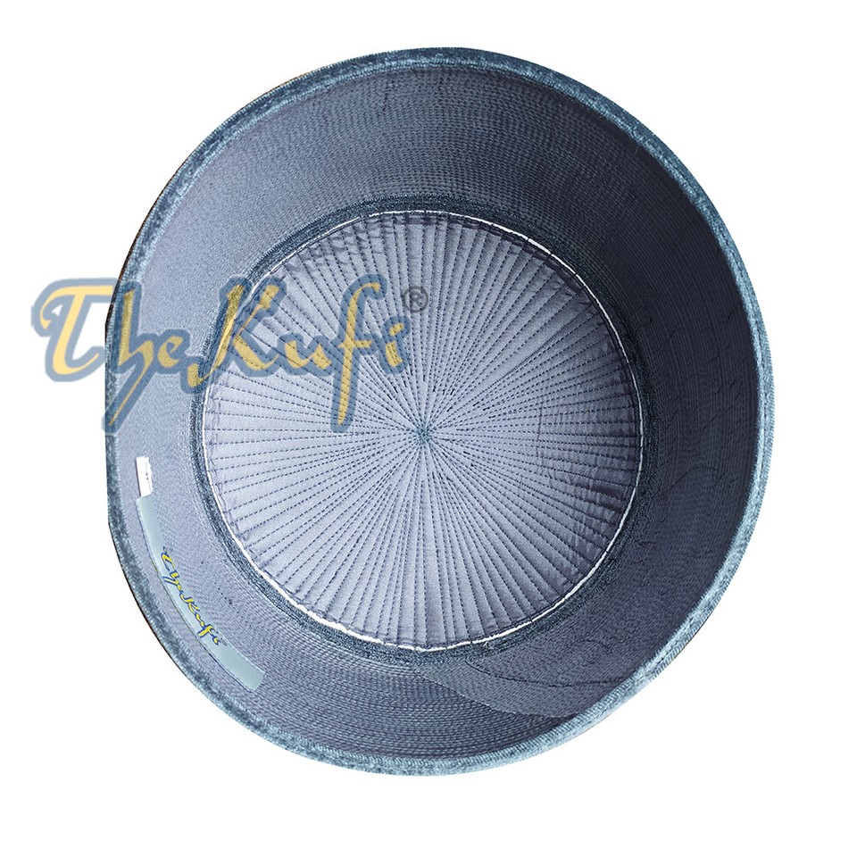 Rigid Dark Grey Velvet Kufi Hat - Islamic Turkish Chechen-style Takke ...