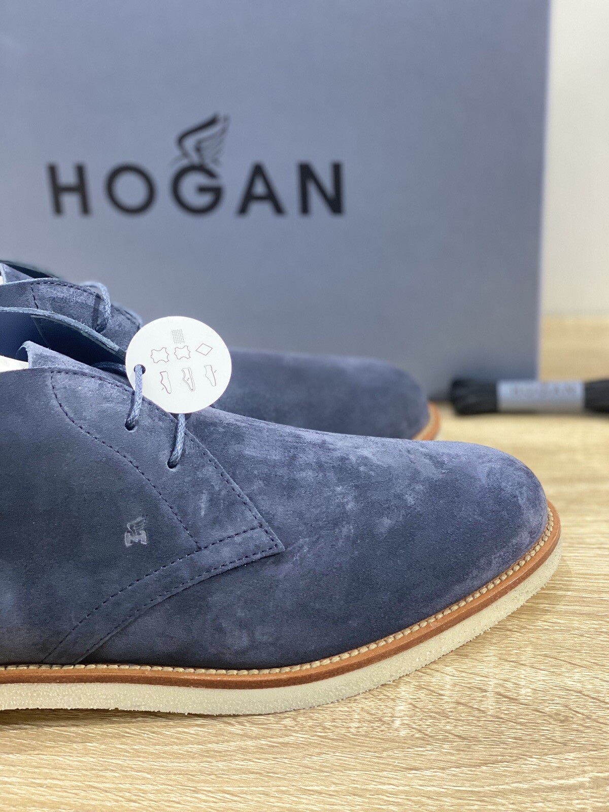 Hogan Desert Boot Man Business Casual Suede Blue Hogan Men Shoe 40.5 ...