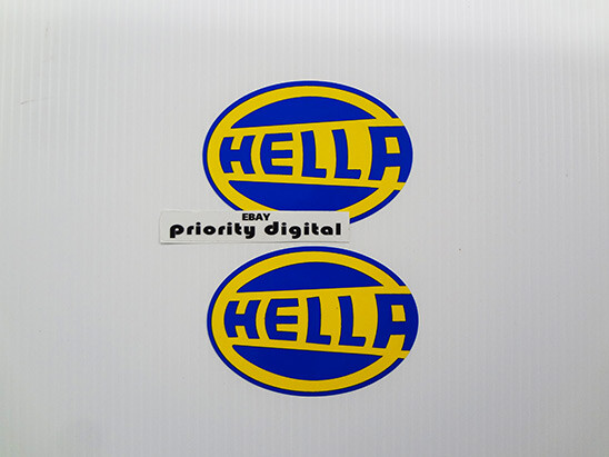 2x Hella Decals stickers lights Sponsor Off Road Racing Enduro Rally ...