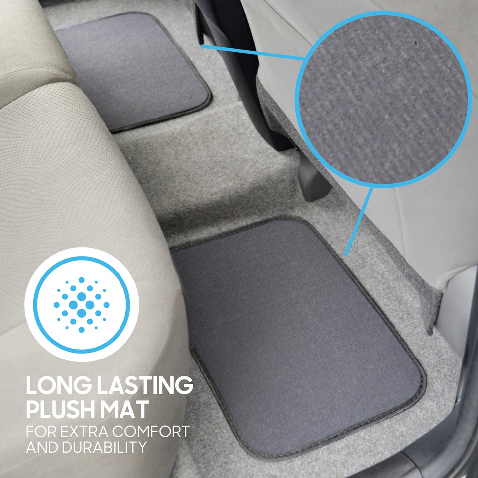Car Carpet Floor Mats 4 Piece Vinyl Heel Pad Rug for Sedan & SUV Car ...