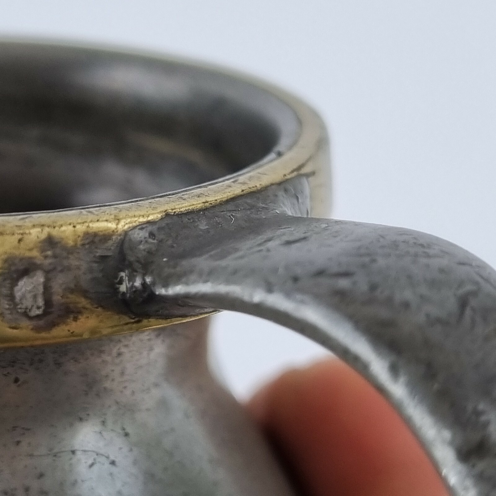 Antique Pewter Half Gill Measure Tankard Brass Rim 5.5cm #27 | eBay