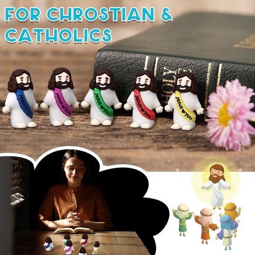 Jesus Love You Mini Rubber Jesus Figures Bulk 5 Colors Tiny Small Jesus ...
