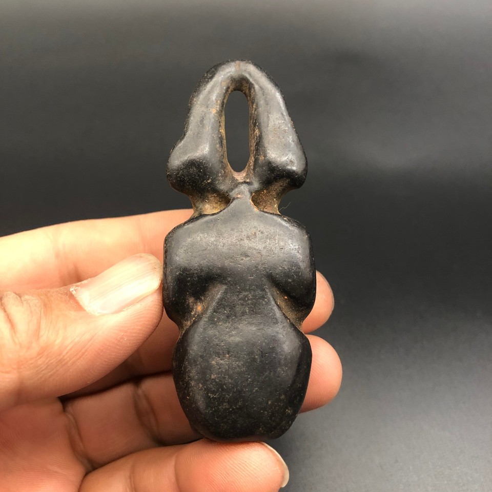 Old Hongshan Culture Meteorite Jade Hand-Carved SunGod Amulet Pendant ...