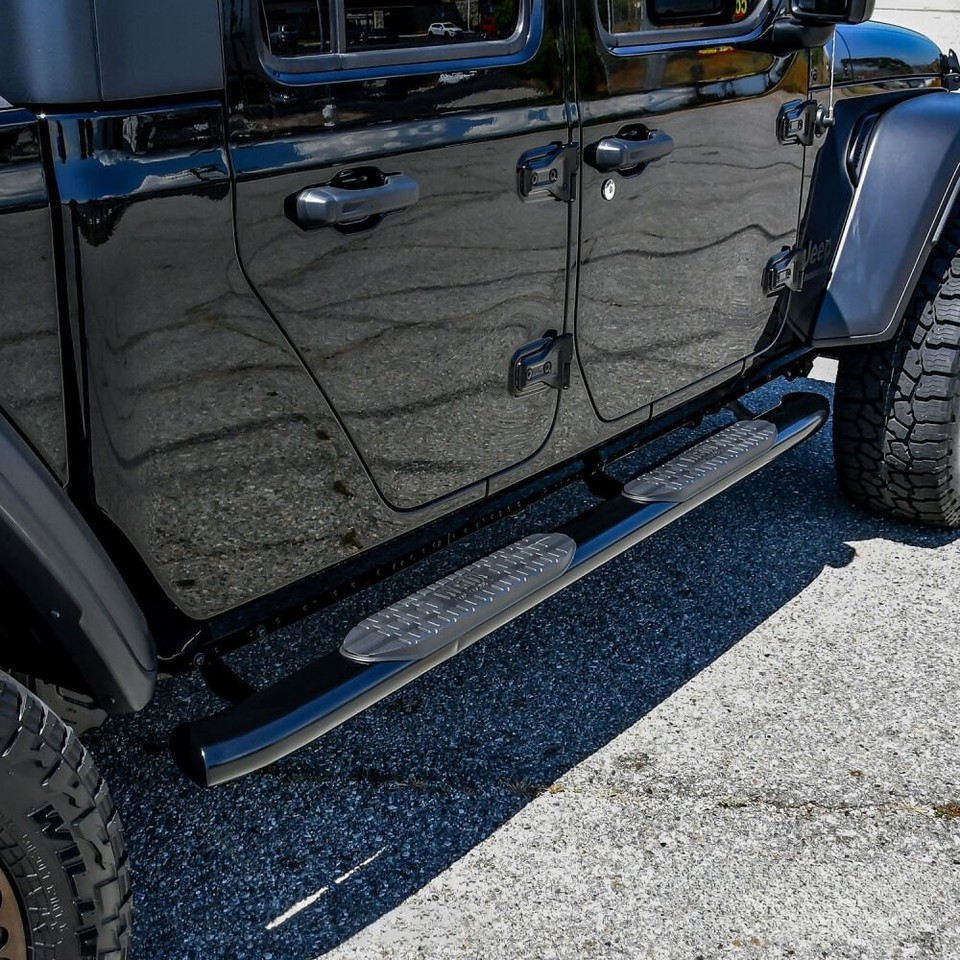 For Jeep Gladiator 20-25 5" Pro Traxx Cab Length Black Oval Tube Step ...