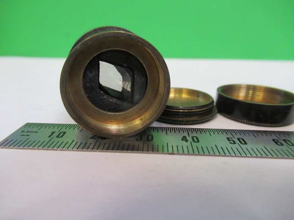 ANTIQUE BRASS C. BAKER LONDON LENS POLARIZER MICROSCOPE PART AS ...