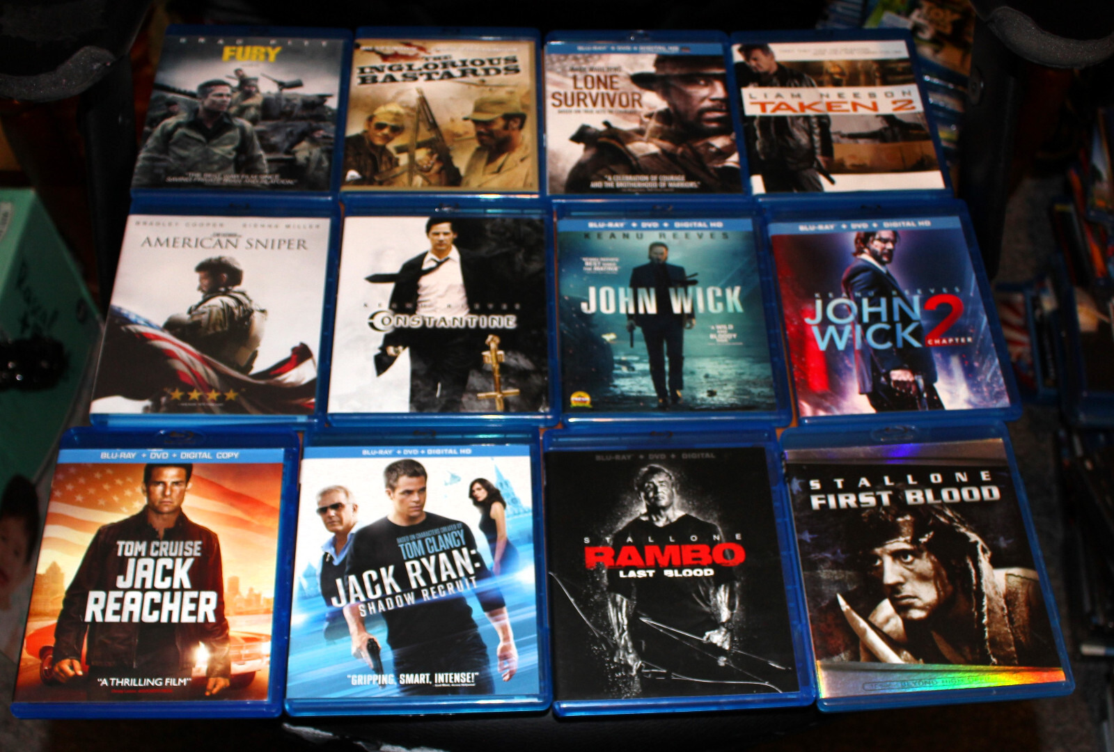 BOX OFFICE ACTION HITS BLU-RAY + DVD LOT OF 12 MOVIES: ALL INSPECTED ...