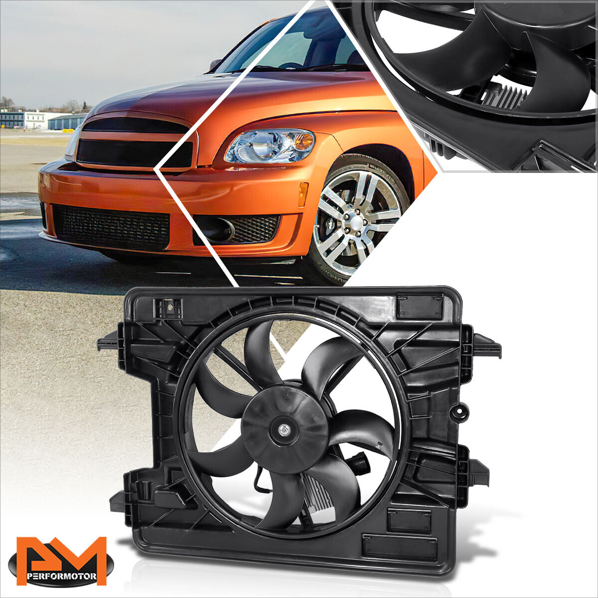 For 08-10 Chevy HHR 2.0T OE Style Lightweight A/C Condenser Cooling Fan ...