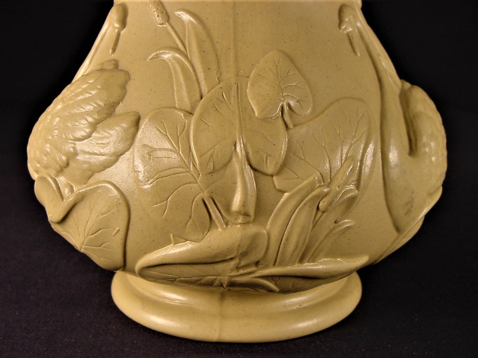 VERY RARE 1800s RAISED RELIEF SWAN PITCHER CANE CANEWARE YELLOW WARE ...