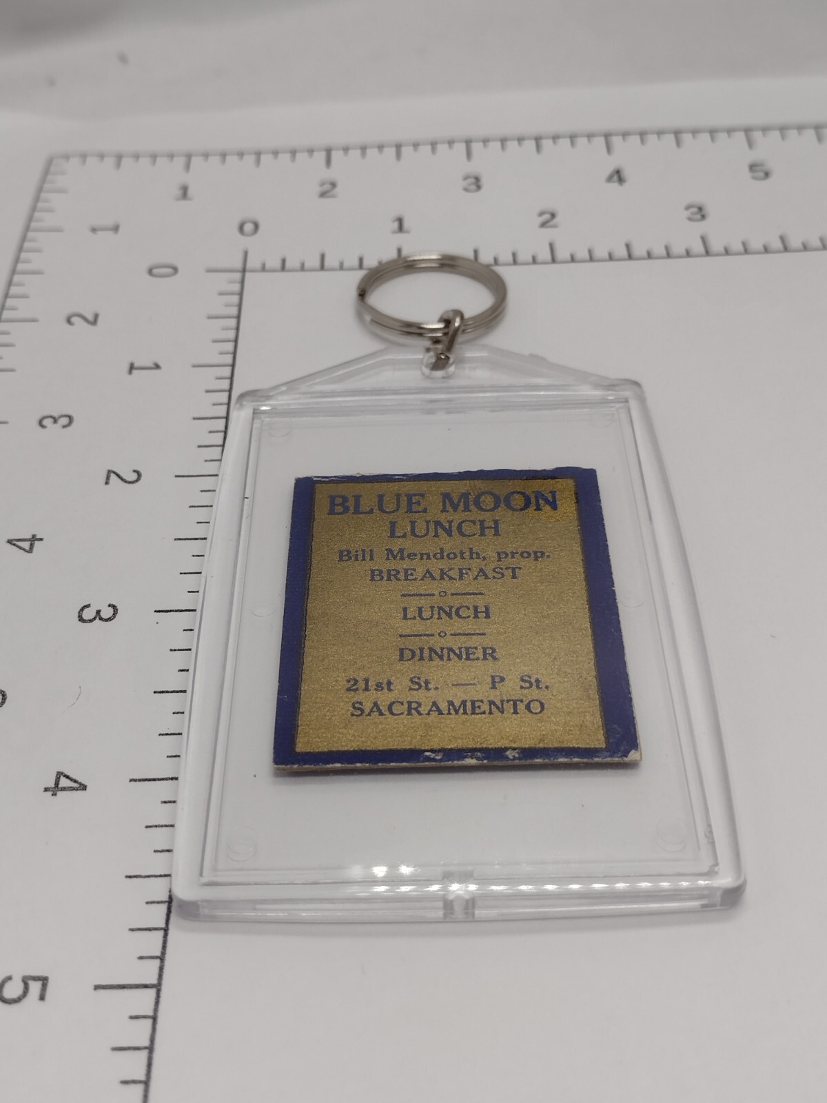 Repurposed Vtg Matchbook Cover Blue Moon Lunch Sacramento Keychain | eBay