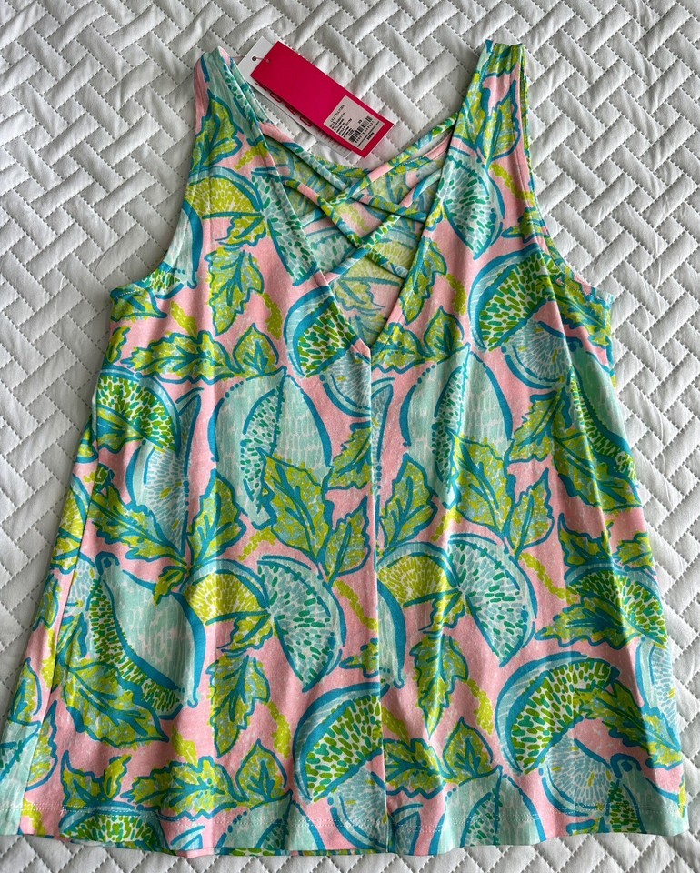 NEW Lilly Pulitzer Women's Kristen Sleeveless Top Vitamin Sea Sz XS | eBay