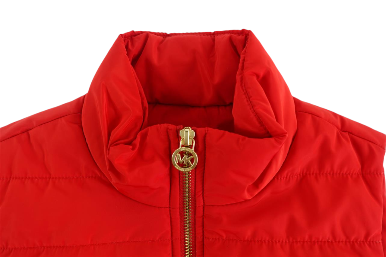 Michael Kors NEW Quilted Red Vest Womens Medium Sleeveless Puffer ...