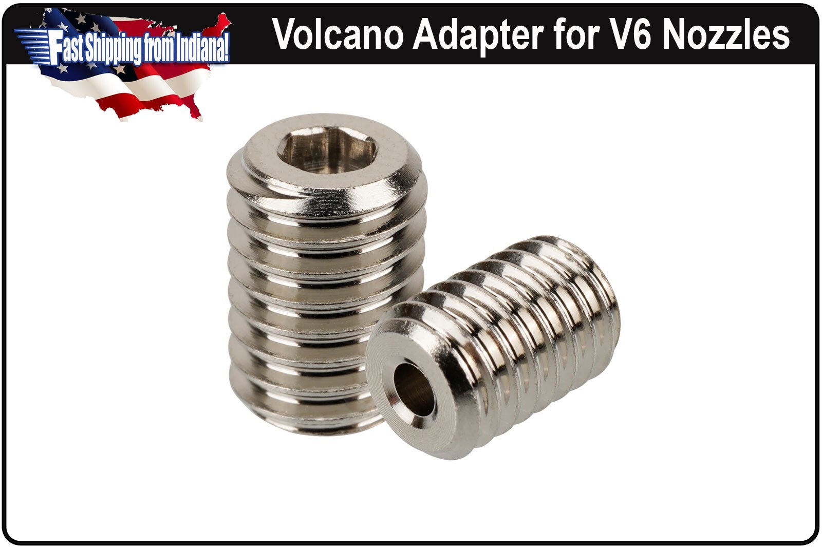 Volcano V6 Nozzle Adapter: Use Your V6 Hotend Nozzles With Your Volcano ...