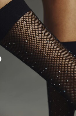 Anthropologie Gem Fishnet Socks Black OS 2 Pairs | eBay