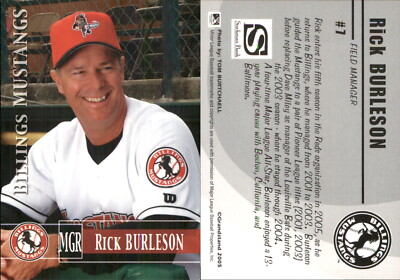 Rick Burleson 2005 Grandstand Billings Mustangs RC Card FREE SHIP ...