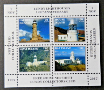 LUNDY 2017 LIGHTHOUSES 120TH ANNIVERSARY MINI SHEET- MNH | eBay
