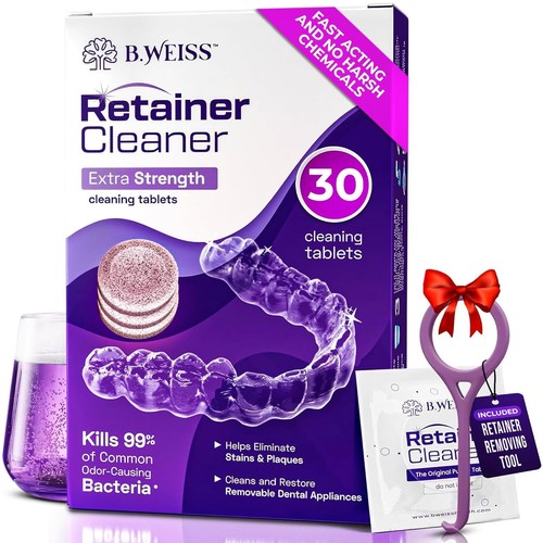Retainer Cleaner Tablets, Invisalign Cleaner, Remove Stains, Odors ...