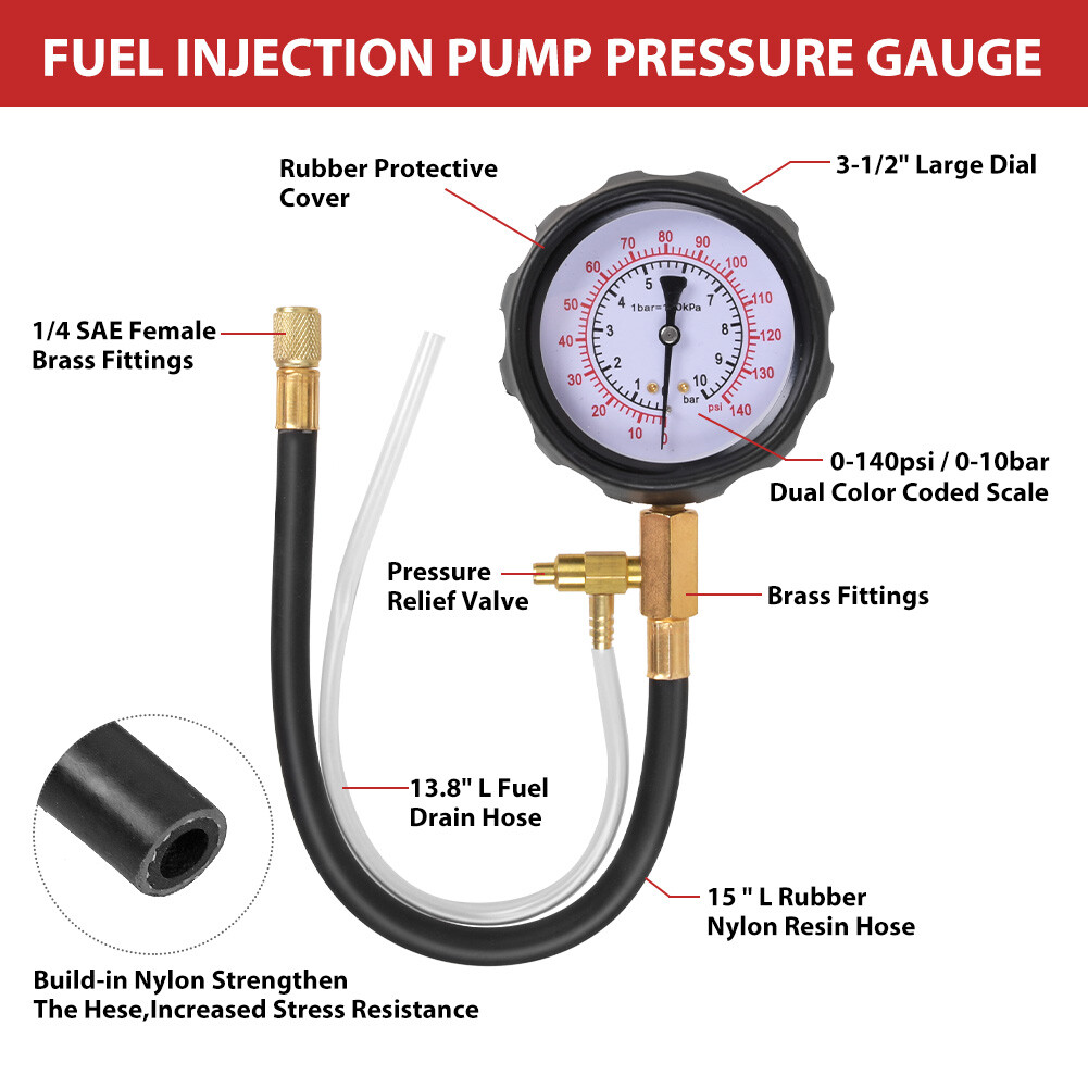 Auto Manometer Benzin Öldruckprüfer Kraftstoffpumpe Tester Öl Messgerät ...