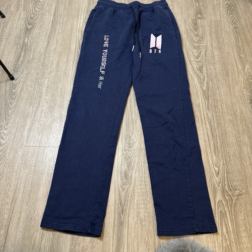 BTS KPOP blue Sweatpants Kpop “Love Yourself” “her” Straight Leg Tie ...