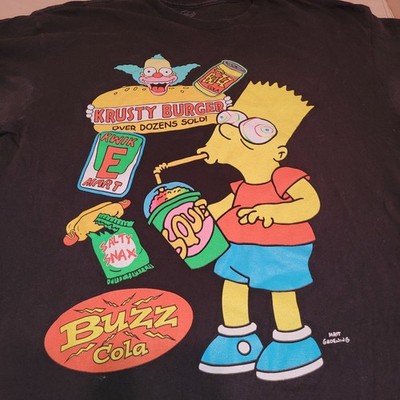 Simpsons Krusty Burger Bart Drinking Buzz Cola Tshirt Men’s (L) | eBay