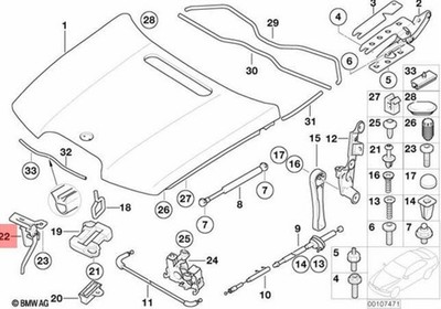 Genuine BMW Alpina B7 E65 E66 E67 730d 730i 730Ld 730Li Hood Catch ...