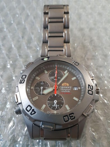 ORIENT Chronograph All Titanium Men's Watch 17cm Quartz Lightweight ...