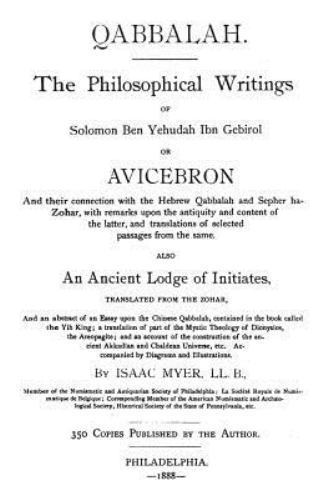 Qabbalah : The Philosophical Writings of Solomon Ben Yehudah Ibn ...