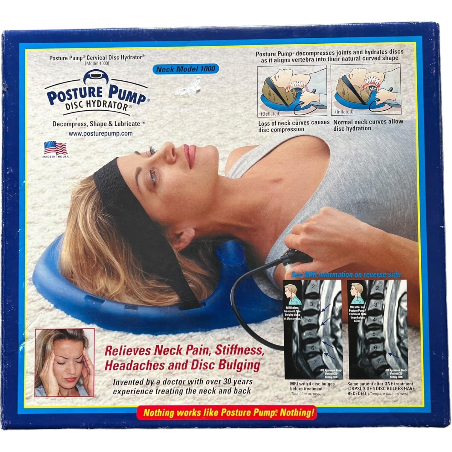 Posture Pump Pro Model 1000 Cervical Disc Hydrator Neck Exerciser Spine ...