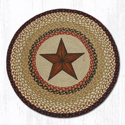 Braided Round Stenciled Painted Area Rug By Earth Rugs. BARN STAR. 27 ...