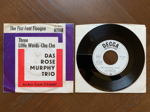 ROSE MURPHY Trio w/ SLAM STEWART 7" Rare 1967 Picture Sleeve 45 Decca ...