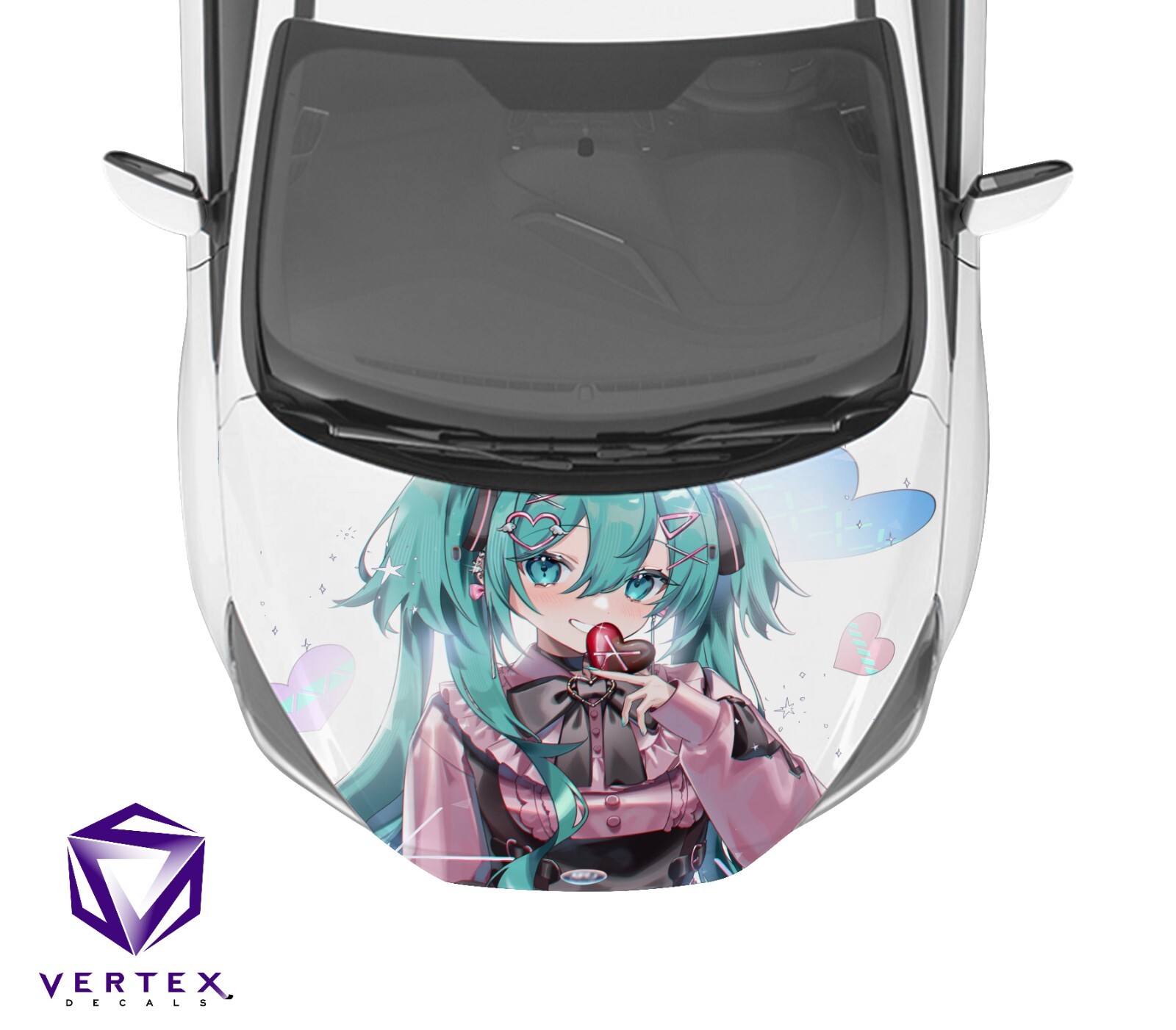 Hatsune Miku Anime Hood Wrap Weatherproof Vinyl Decal 50"X60" 1-YR ...