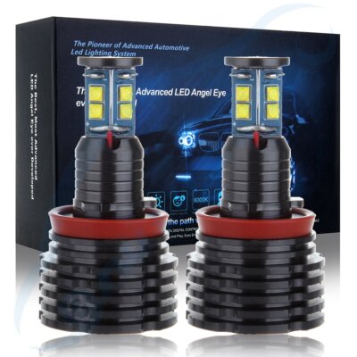 2Pcs LED Bulb 80W Light For BMW H8 E92 E93 Angel Eye Halo Ring Canbus ...
