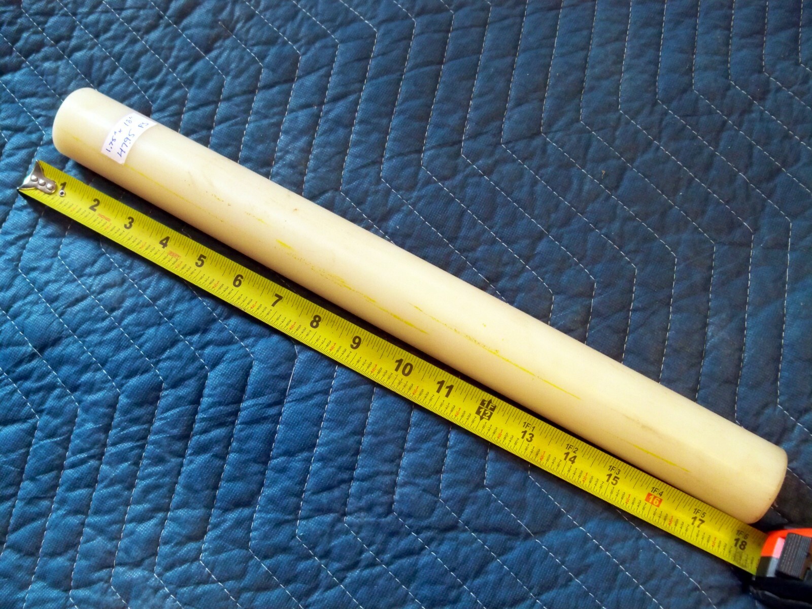 1.75 inches x 18 inches, Nylon PA66 Type 66 Round Rod natural, round ...