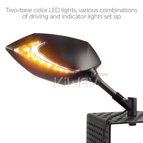 Lucifer two LED strips motorcycle Mirrors day light + hazard light 10mm ...