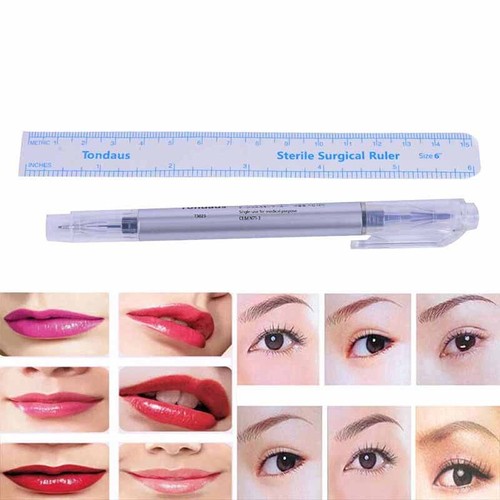 Surgical Skin Marker Pen Tattoo Piercing Permanent Eyebrow Measure With ...
