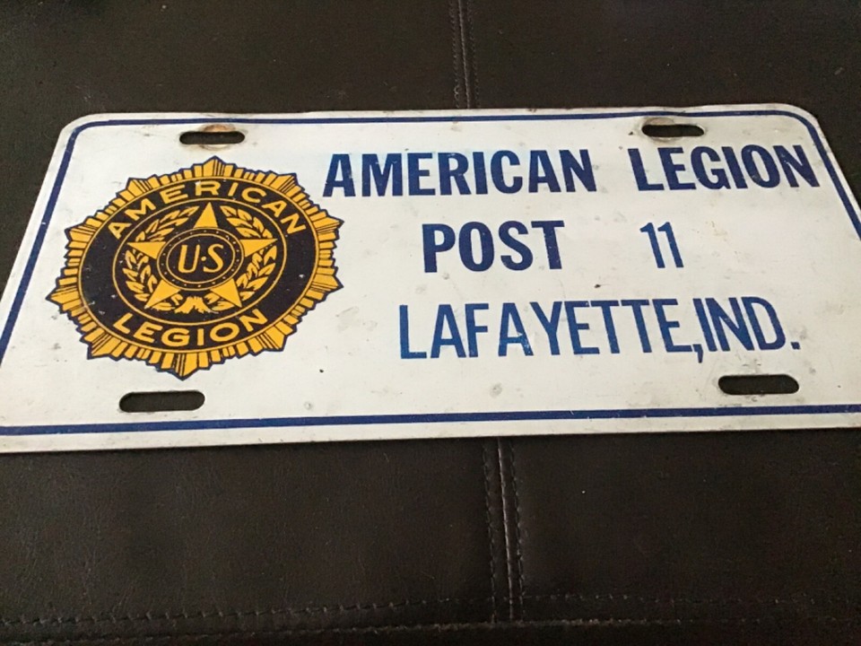 American Legion Post 11 Lafayette Indiana License Plate Booster Vintage ...