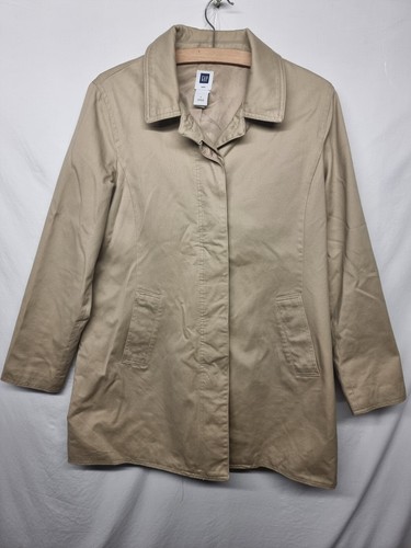 Vintage GAP Womens Beige Overcoat Trench Coat Hidden Button Closure ...